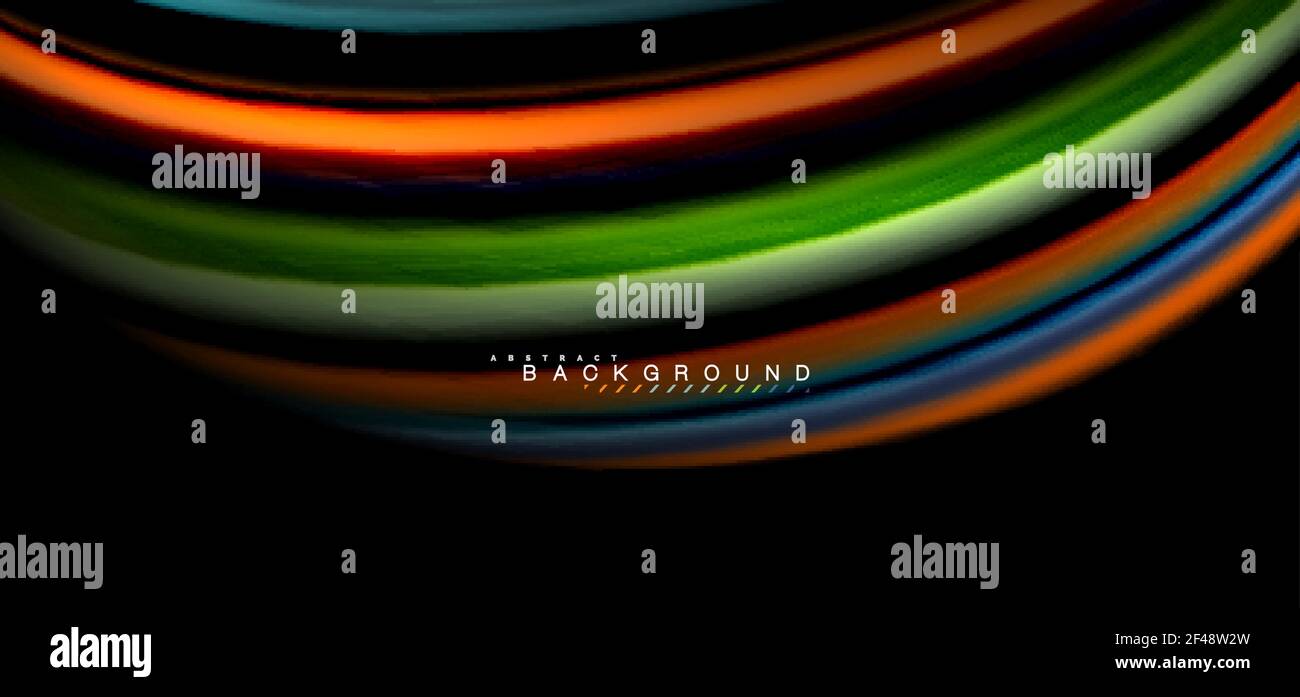 Multicolored wave lines on black background design. Multicolored wave ...