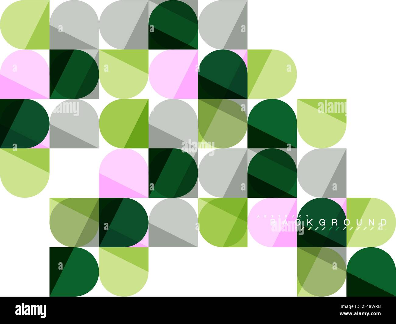 Round square geometric shapes on white, tile mosaic abstract background ...