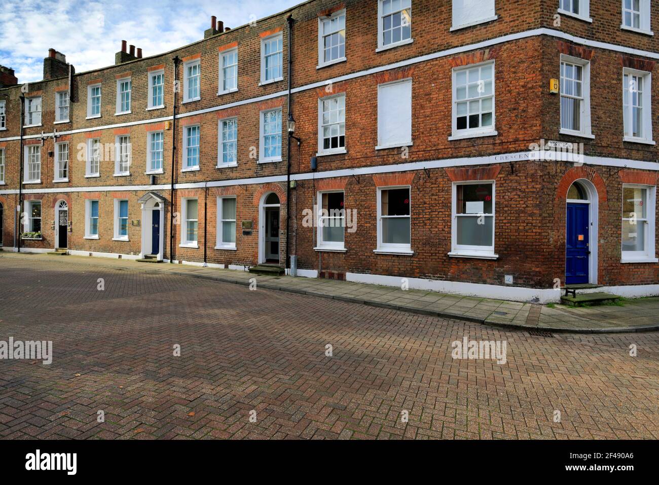 The Crescent, a Georgian row of houses, Union Place, Wisbech town ...