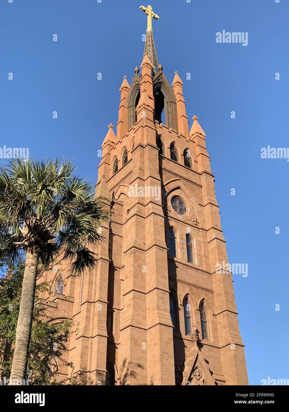 A vertical shot of the Charleston cathedral of saint John the baptist ...