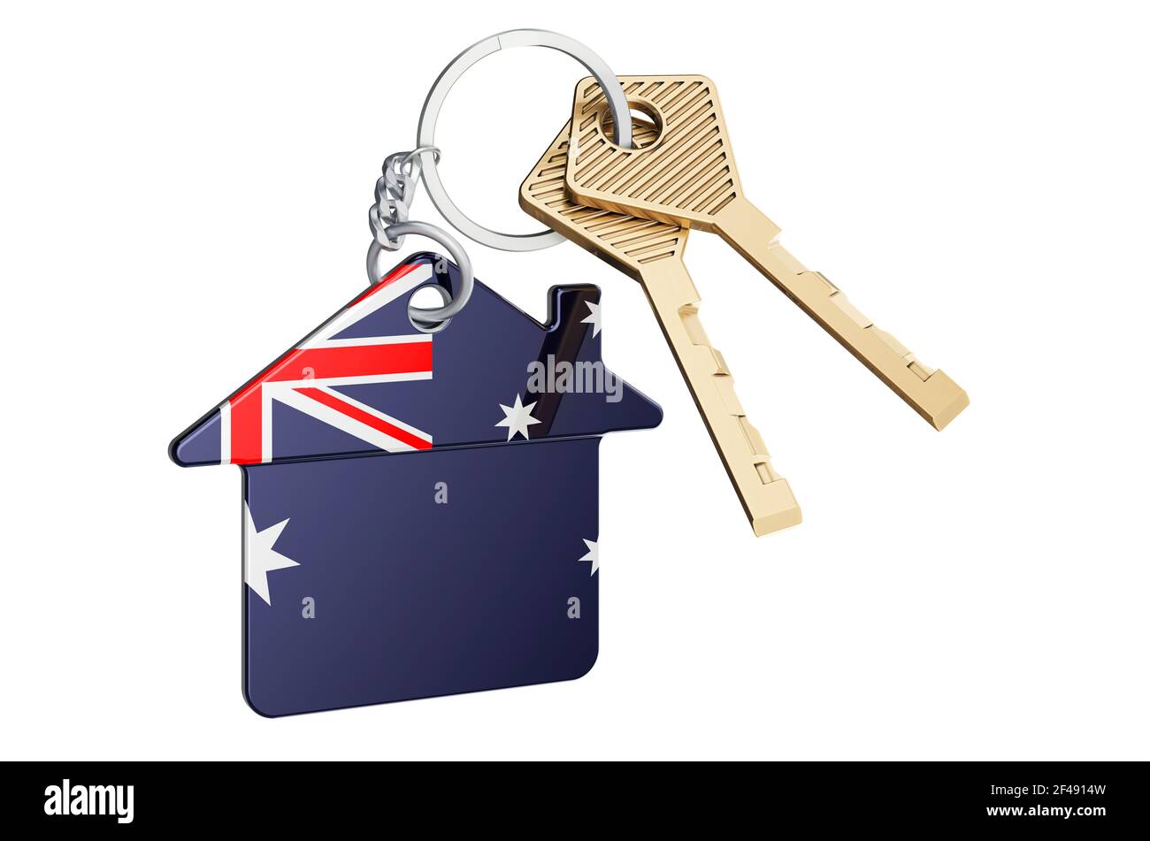 Real estate in Australia. Home keychain with Australian flag. Property ...