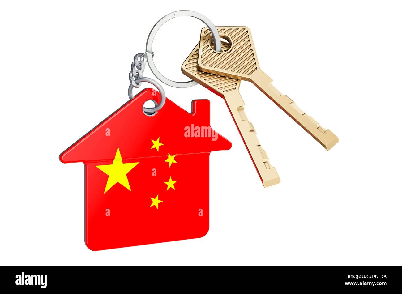 Real estate in China. Home keychain with Chinese flag. Property, rent ...