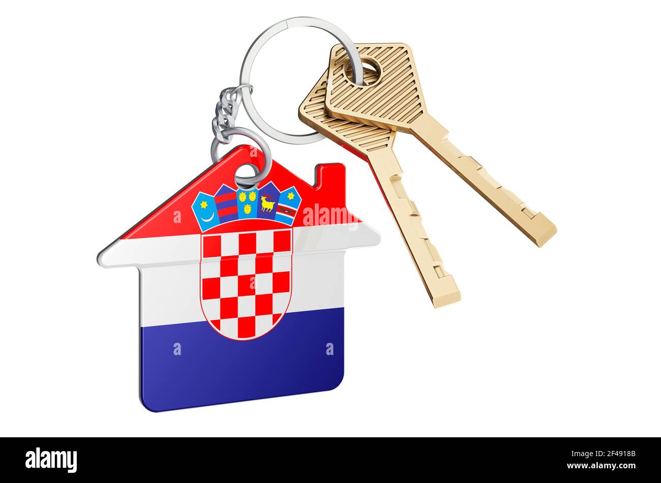 Real estate in Croatia. Home keychain with Croatian flag. Property ...