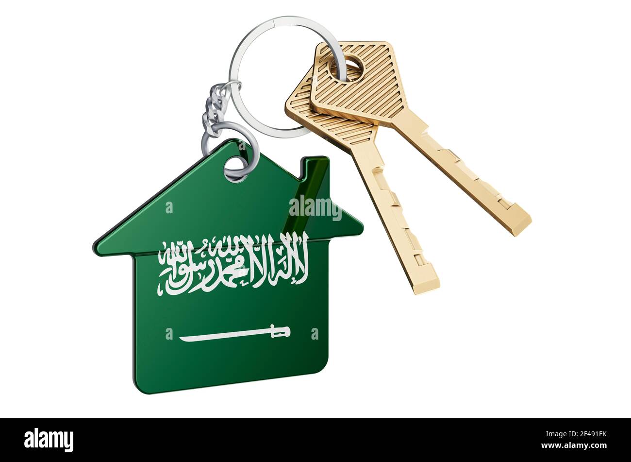Real estate in Saudi Arabia. Home keychain with Saudi Arabian flag ...