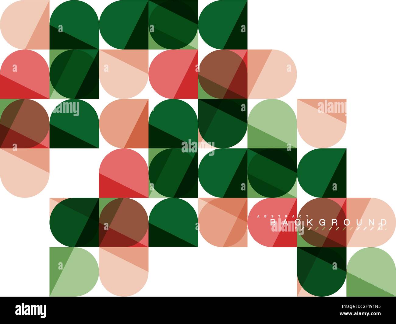 Round square geometric shapes on white, tile mosaic abstract background ...