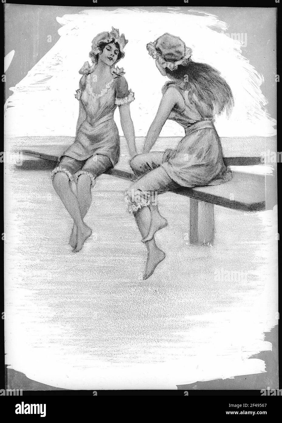 Women summer beach Black and White Stock Photos & Images - Alamy