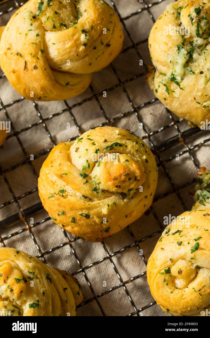Homemade Buttery Garlic Knot Bread with Parsley Stock Photo - Alamy