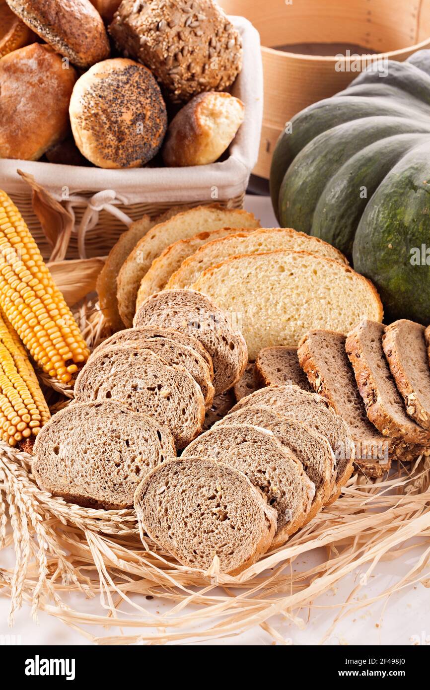 natural bread with cereal grains Stock Photo - Alamy