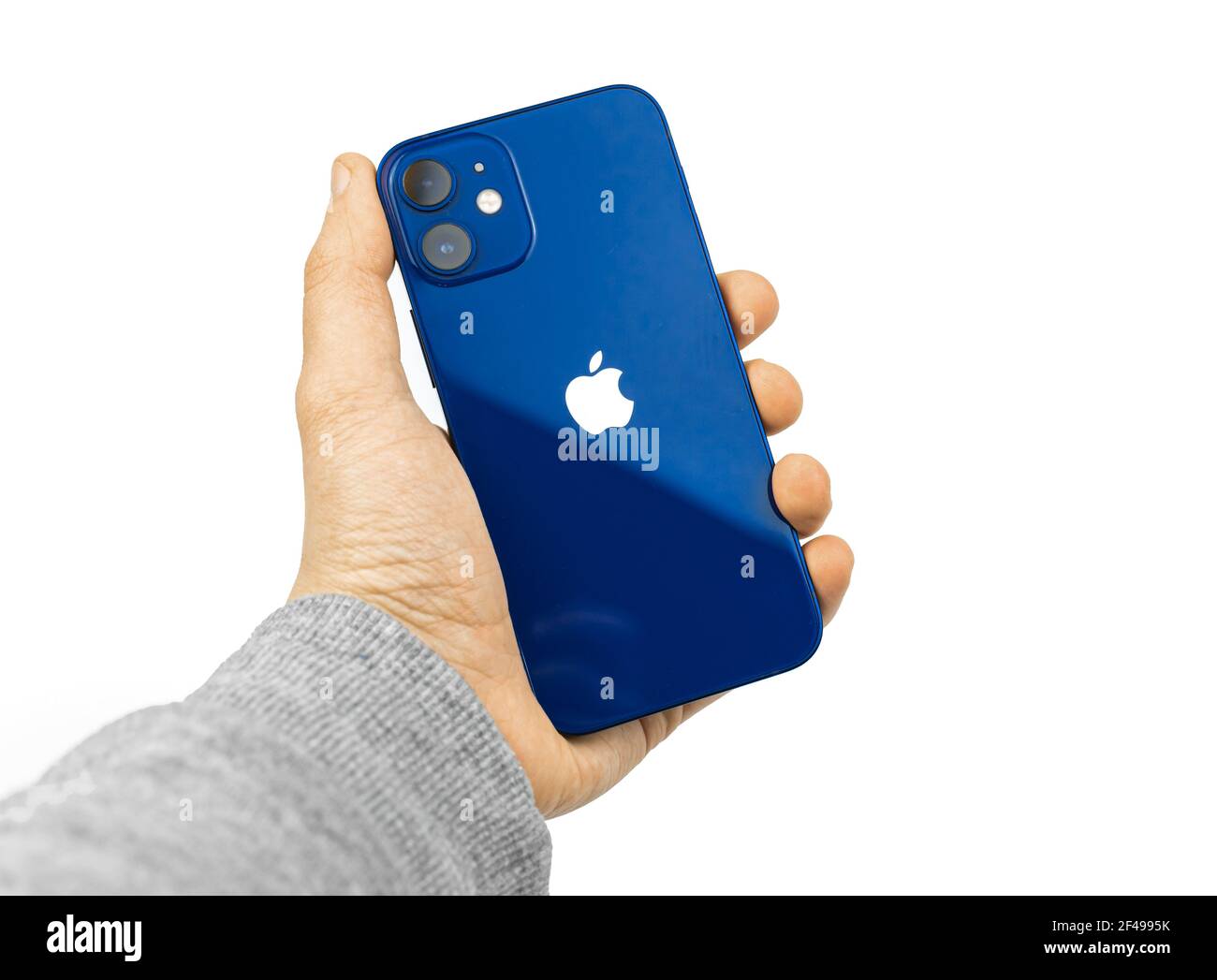 Iphone 12 pro max blue hi-res stock photography and images - Alamy