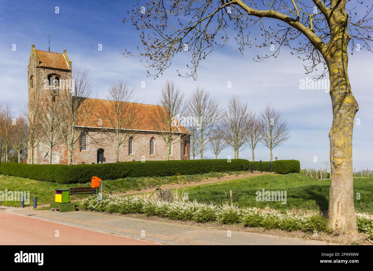 Historic church in the small village of Ginnum in Friesland ...