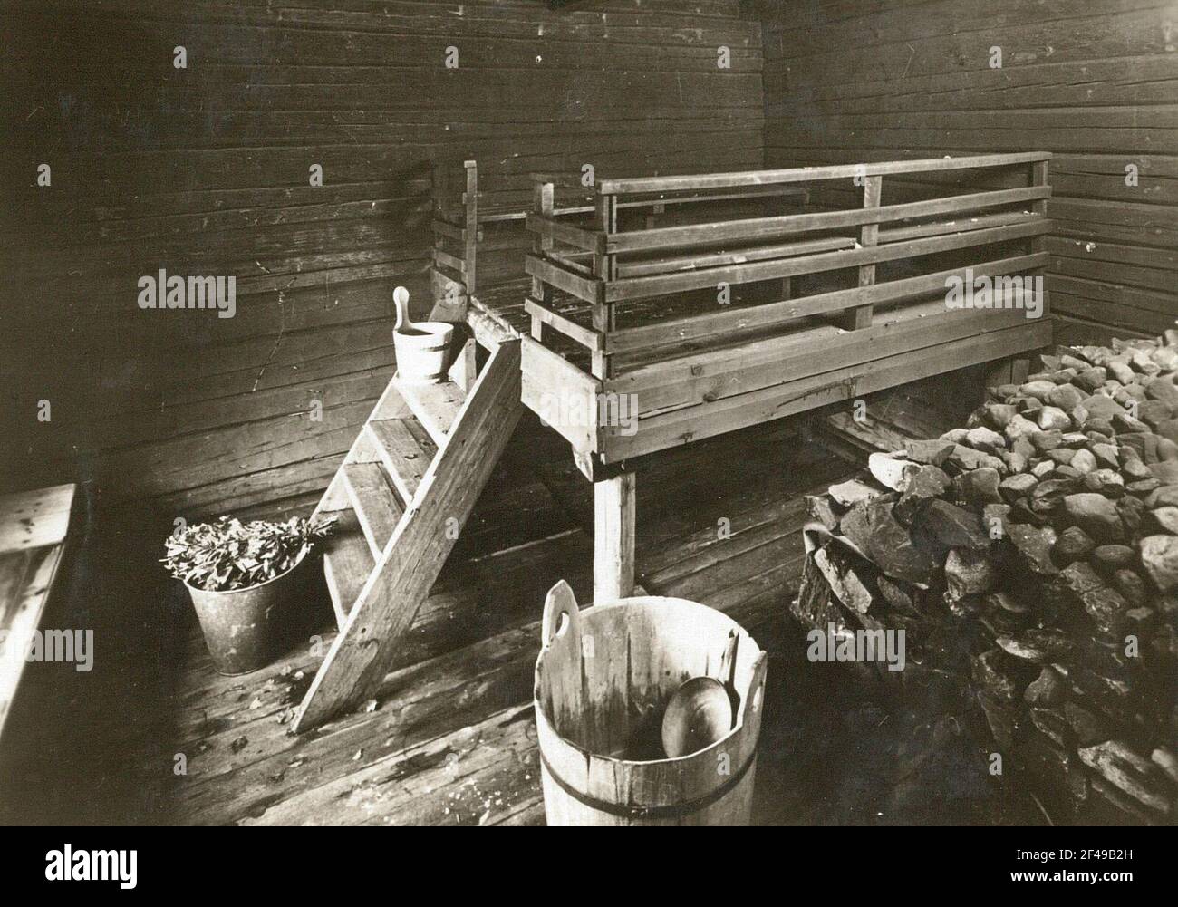 Finland. Heart of a sauna, the typical steam bath Stock Photo - Alamy