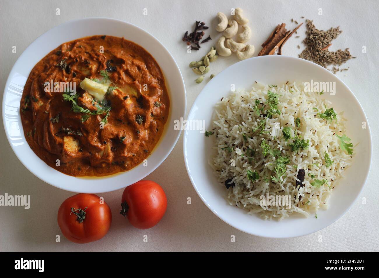 Steamed basmati rice flavoured with Cumin and spices served with a ...