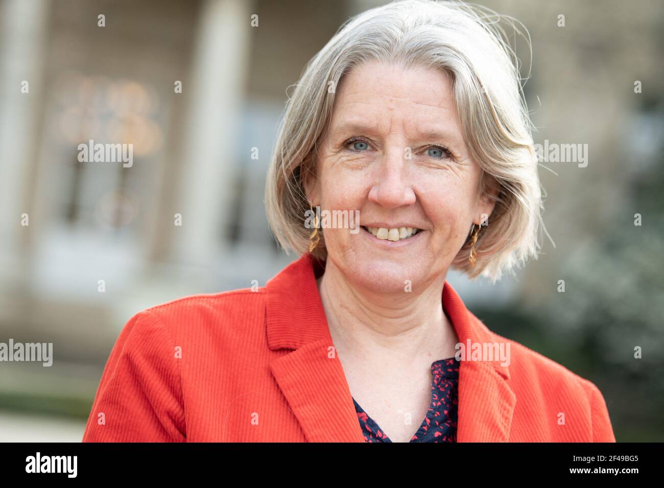 Deputy of the group Agir Ensemble, Annie Chapelier poses in the garden ...