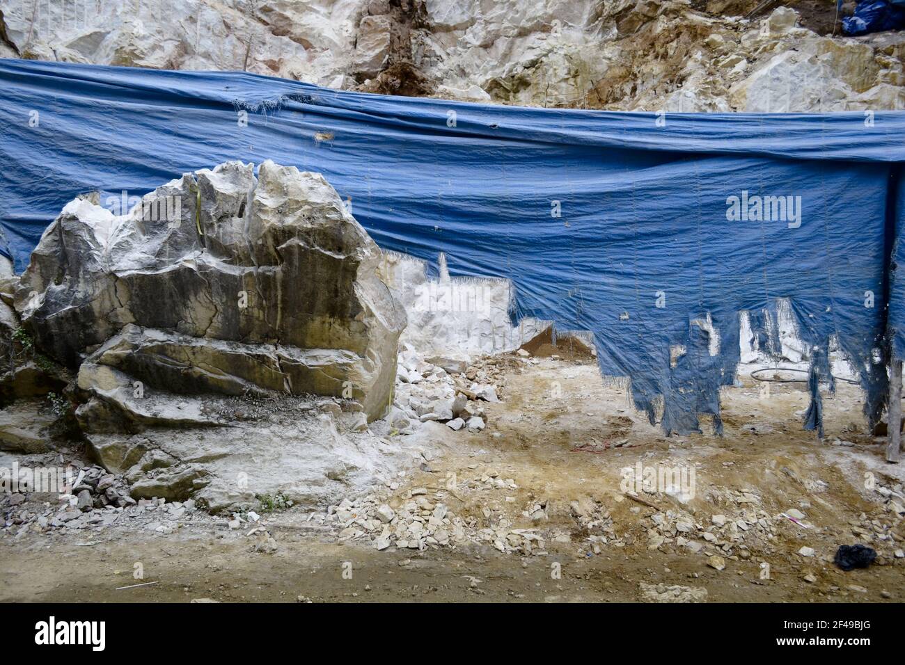 Stone texture background on rock mining. Rocky soil in a cut Stock ...
