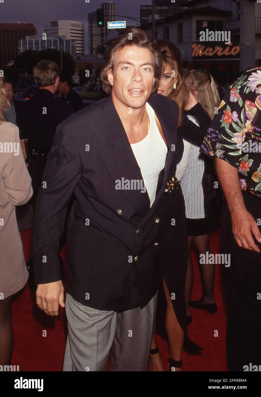 Jean-Claude Van Damme and Model Darcy LaPier attend the "In the Line of ...