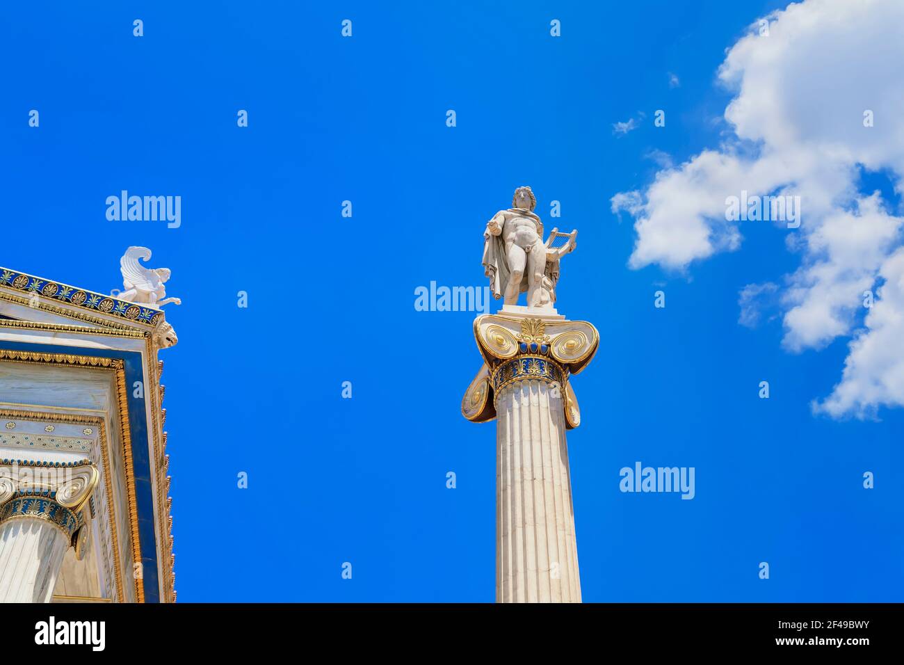 Statue of apollo outside the academy of athens hi-res stock photography ...