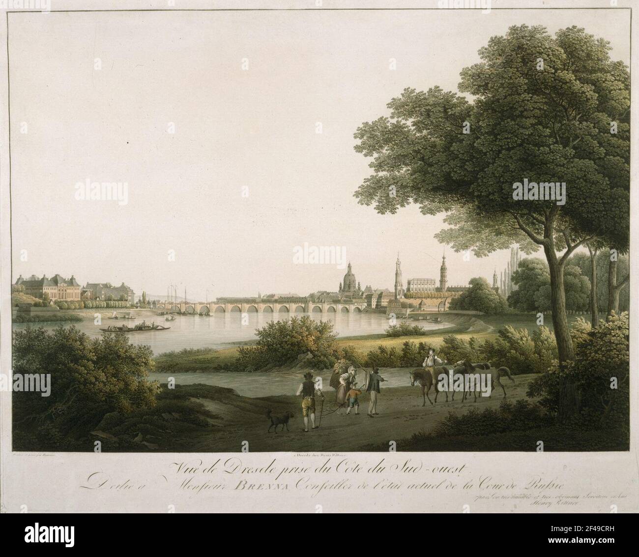 Dresden, Augustus Bridge, Etching, 19th century Technical Catalog Stock ... Dresden, Augustus Bridge, Etching, 19th century Technical Catalog Stock ...