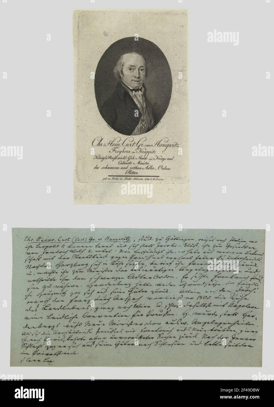 Portrait of Christian von Haugwitz Stock Photo - Alamy