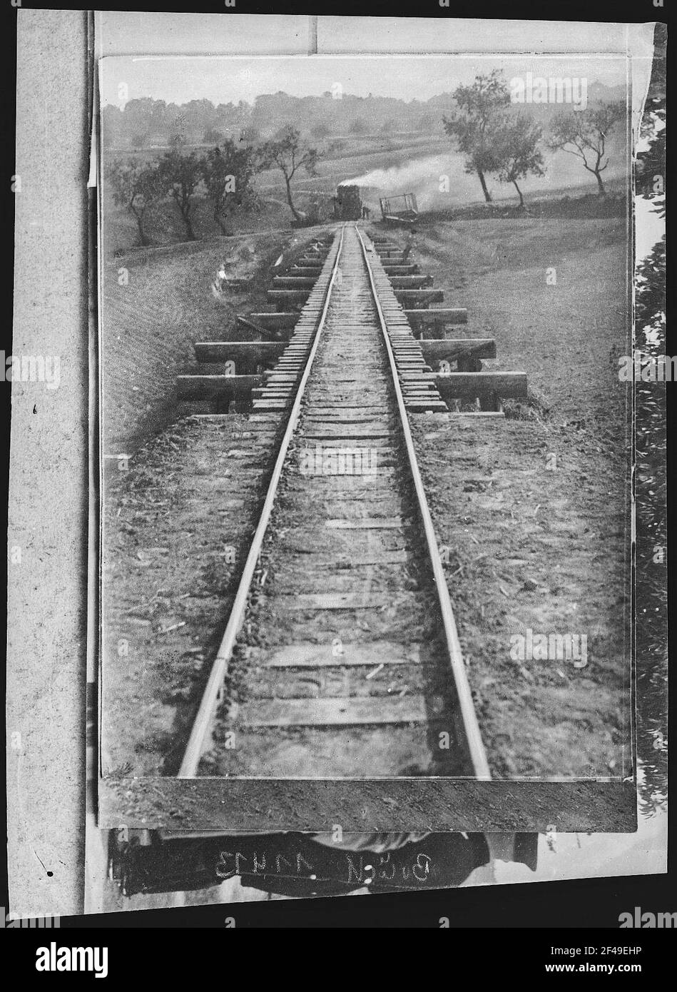 Construction site railroad track Black and White Stock Photos & Images ...
