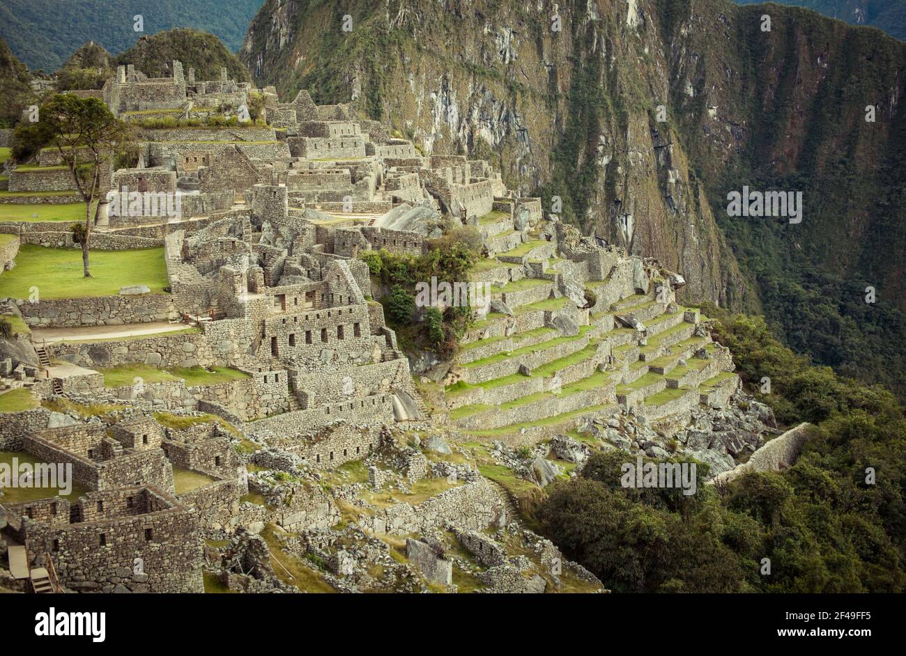 A breathtaking aerial view of the ancient Inca city of Machu Picchu ...