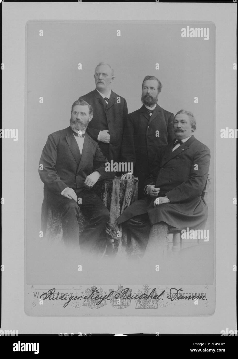 Group of contrabassists Erdmann Rüdiger, Hugo Keyl, Carl Reuschel and ...