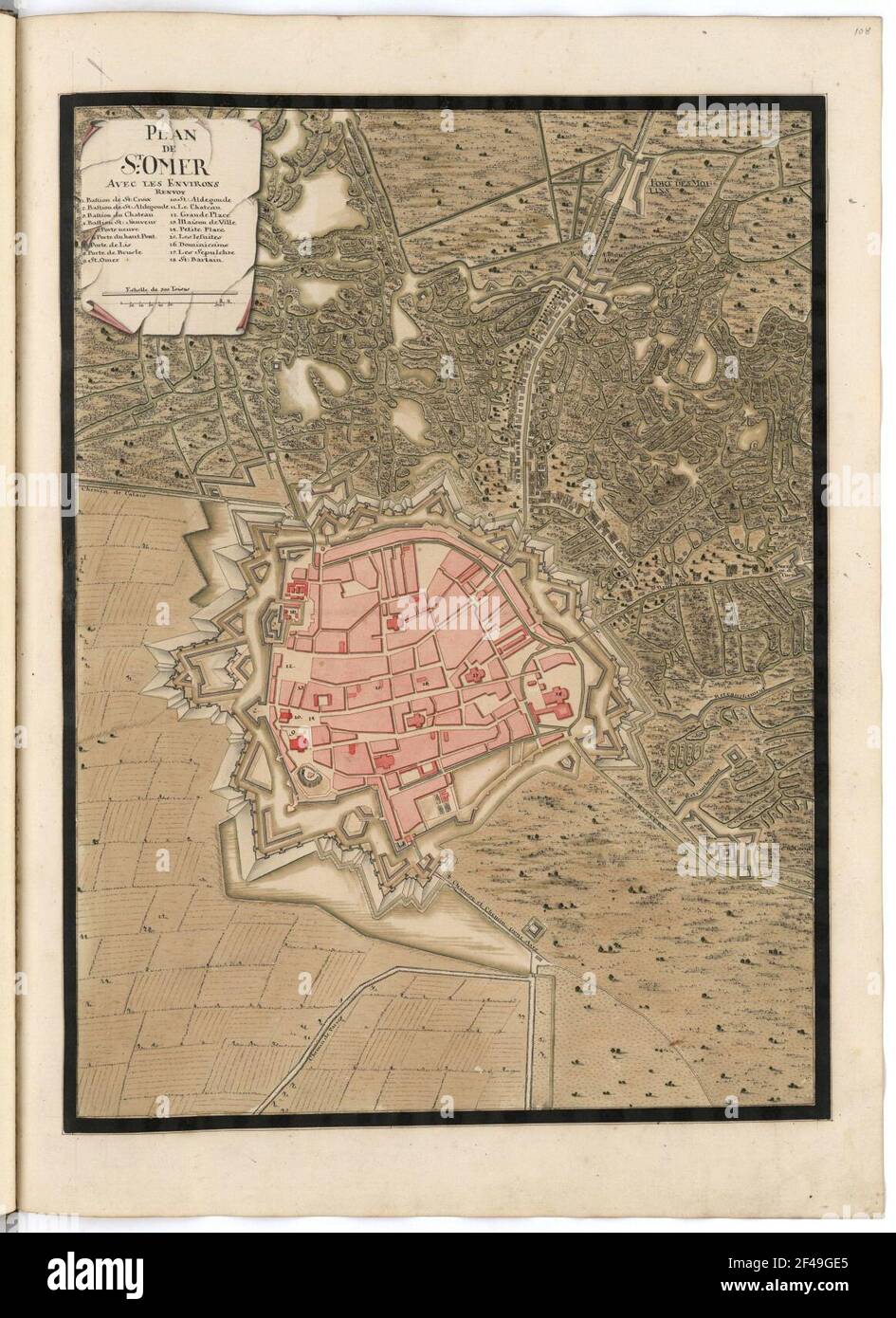 Plan of St: Omer with the Surroundings Return Stock Photo - Alamy
