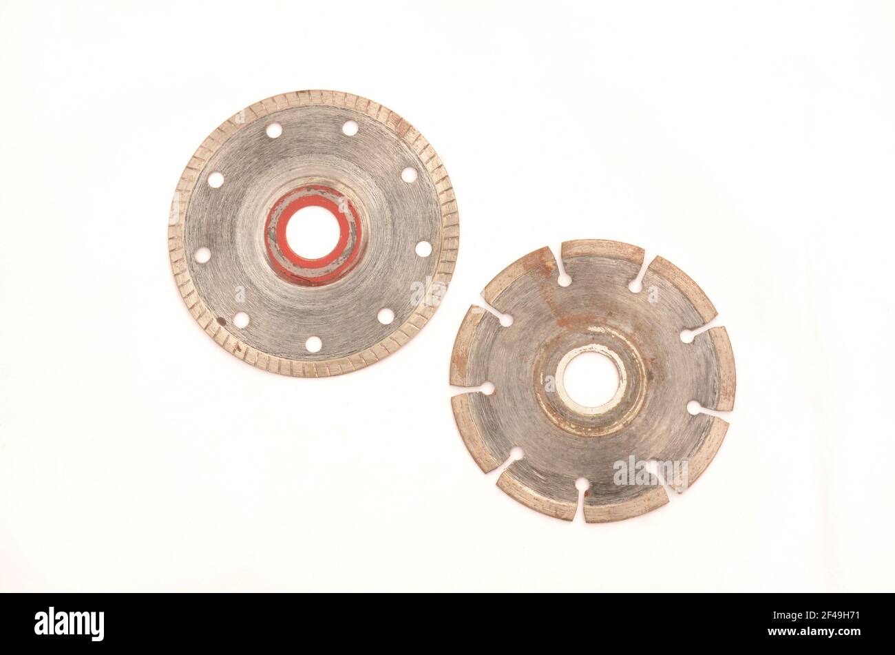 the silver color old metal iron cutter blade isolated on white ...