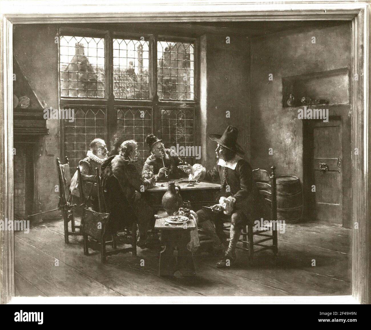 Smoke and drinking scene in the Dutch interior of the 17th century ...