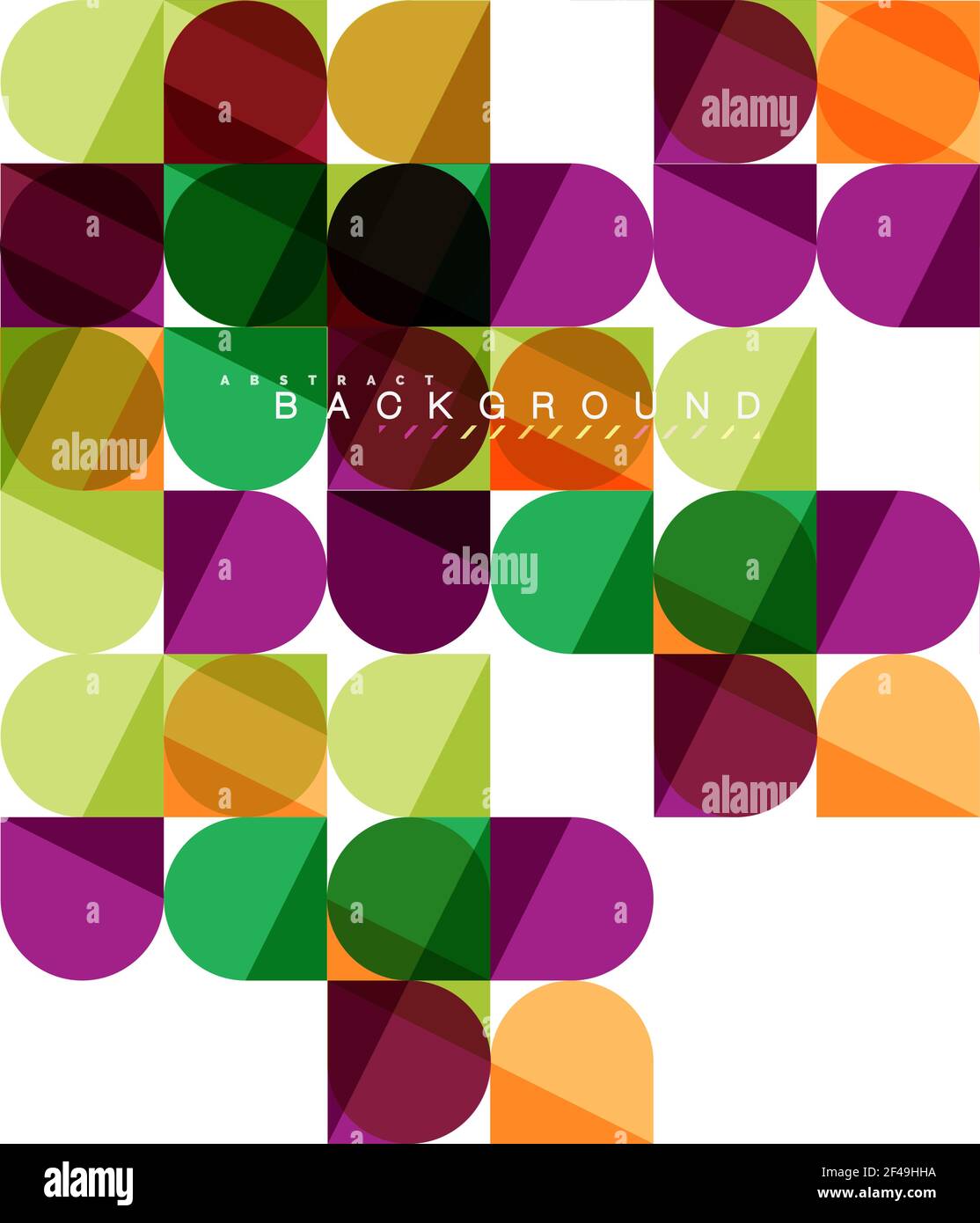 Round square geometric shapes on white, tile mosaic abstract background ...