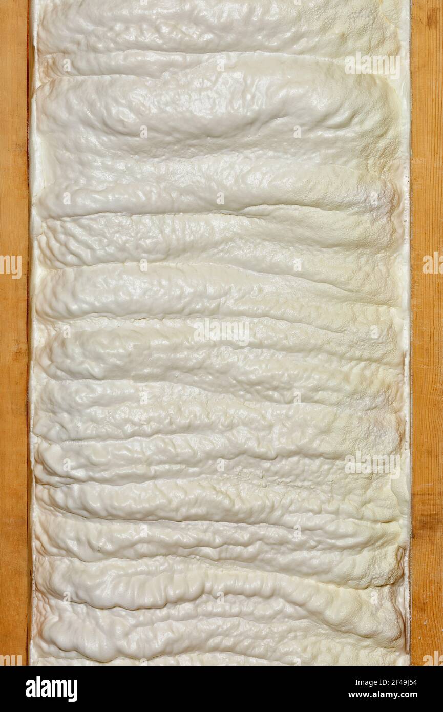 Texture and background of a wall made of construction foam between two ...