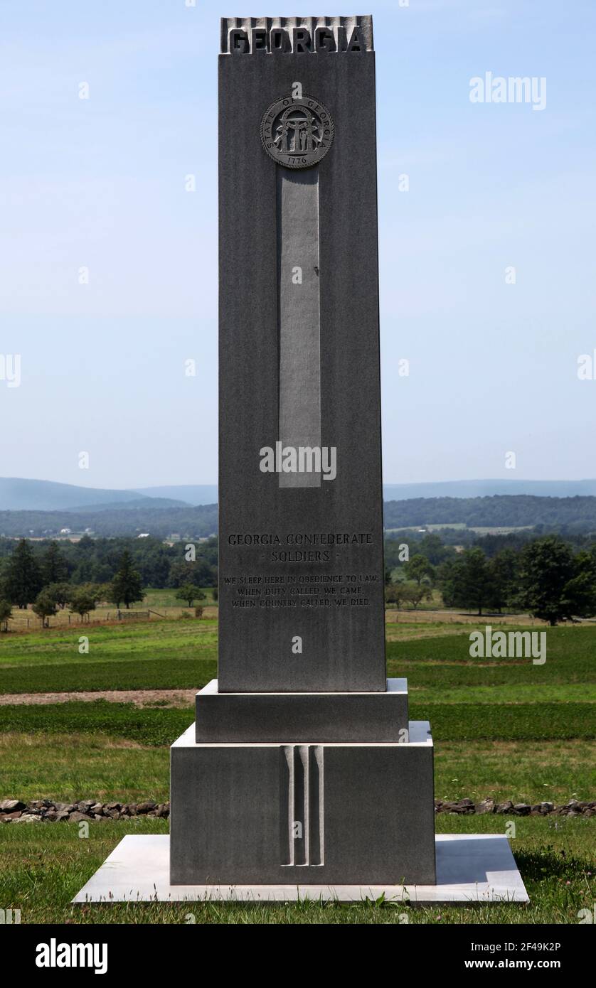 Georgia Monument, Gettysburg National Military Park, Pennsylvania, USA ...