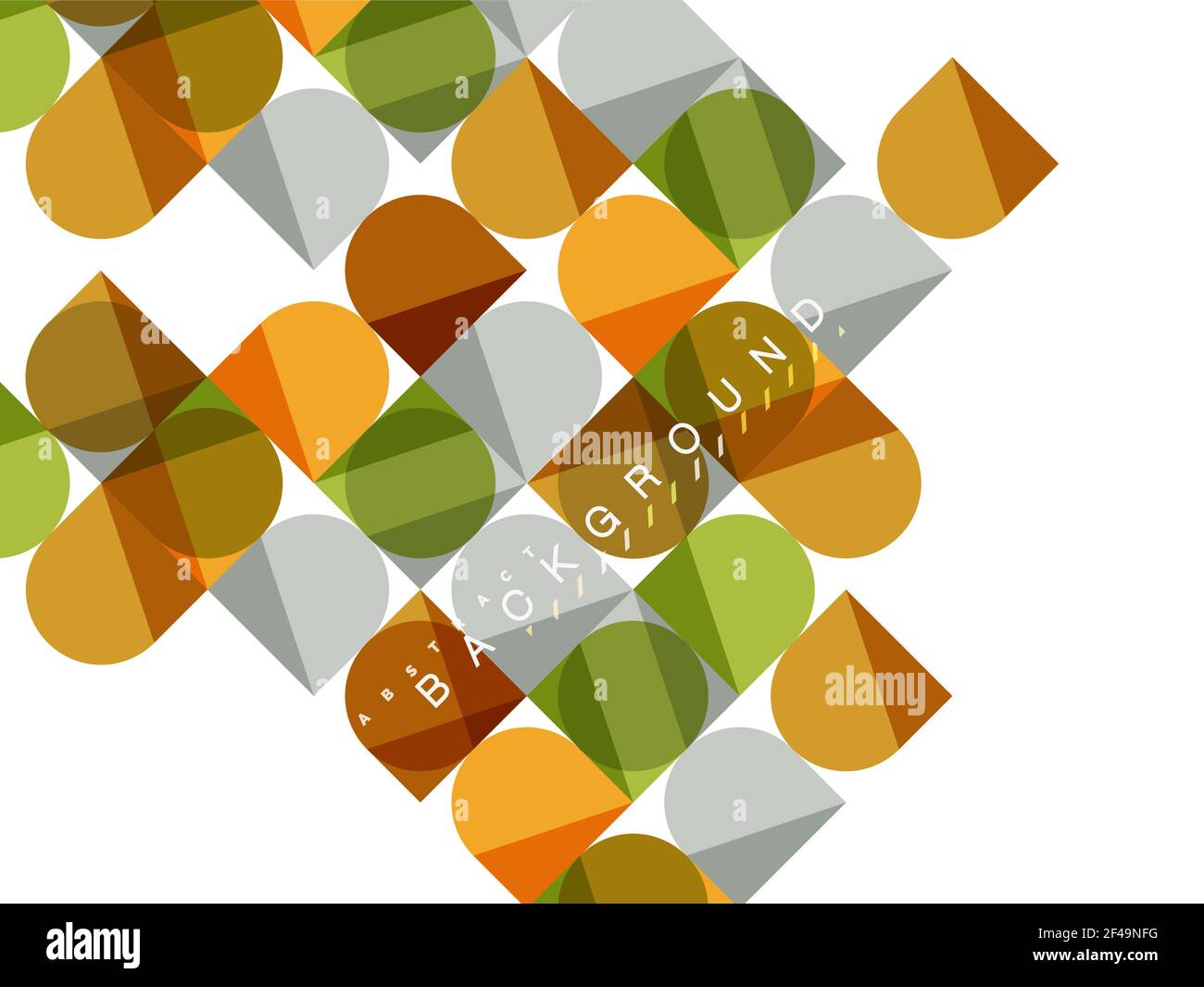 Round square geometric shapes on white, tile mosaic abstract background ...