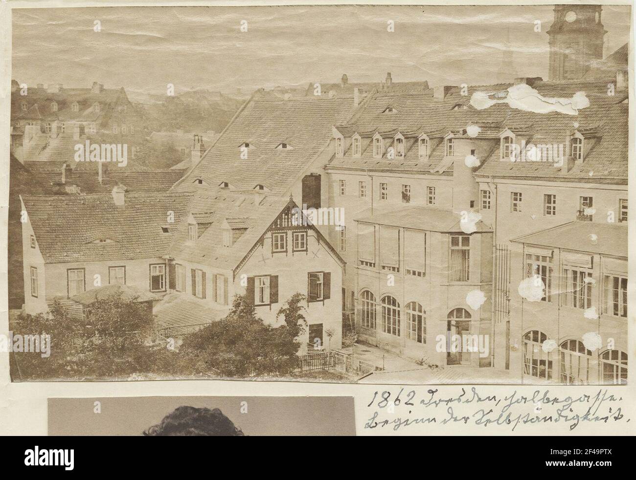 Dresden. District view with the first company headquarters Stock Photo ...