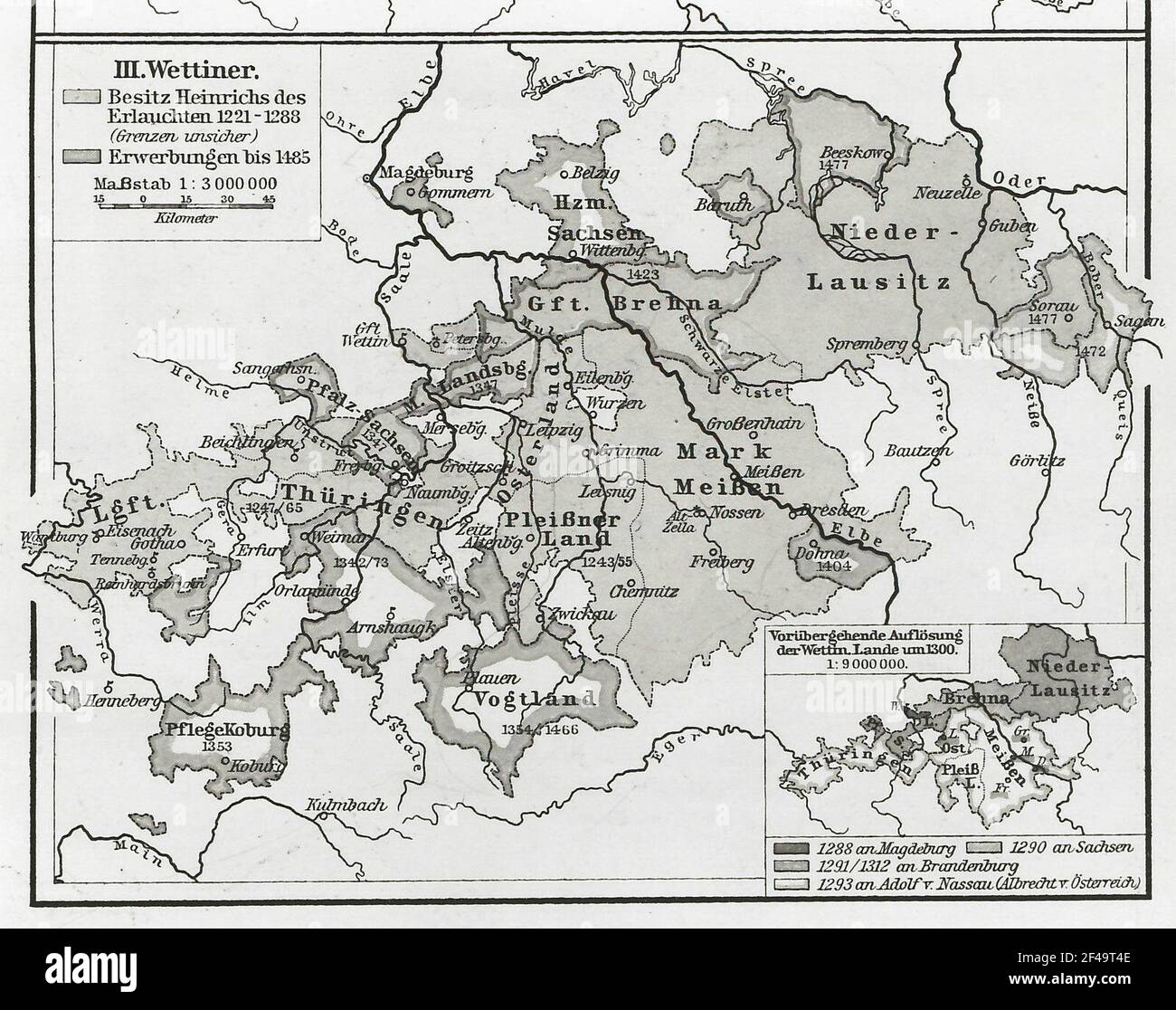 Germany in the 15th century. III. Wettiner. Scale 1: 3000000. Card 19 A ...