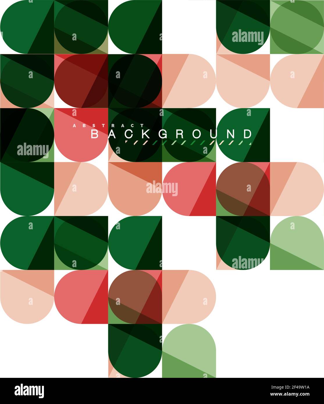 Round square geometric shapes on white, tile mosaic abstract background ...