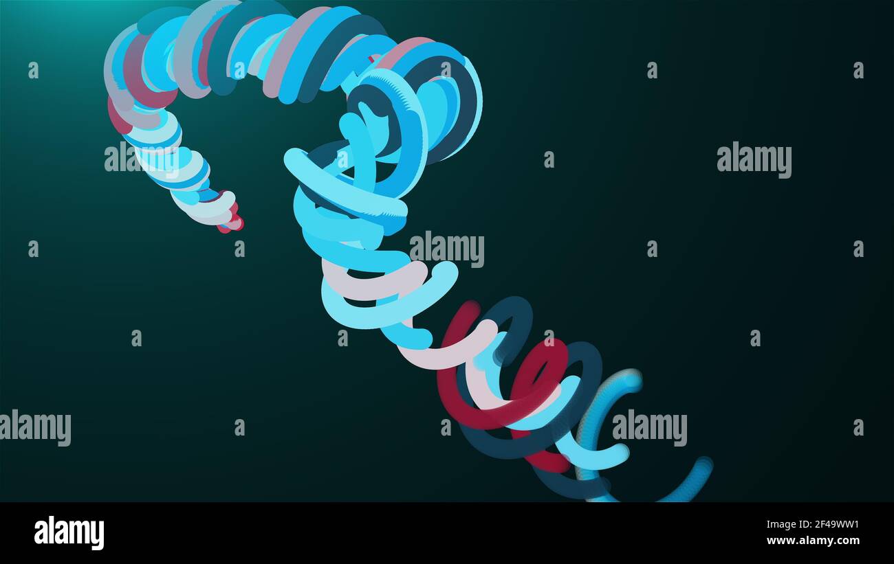 Spiral construction of lines, computer generated. 3d rendering abstract ...