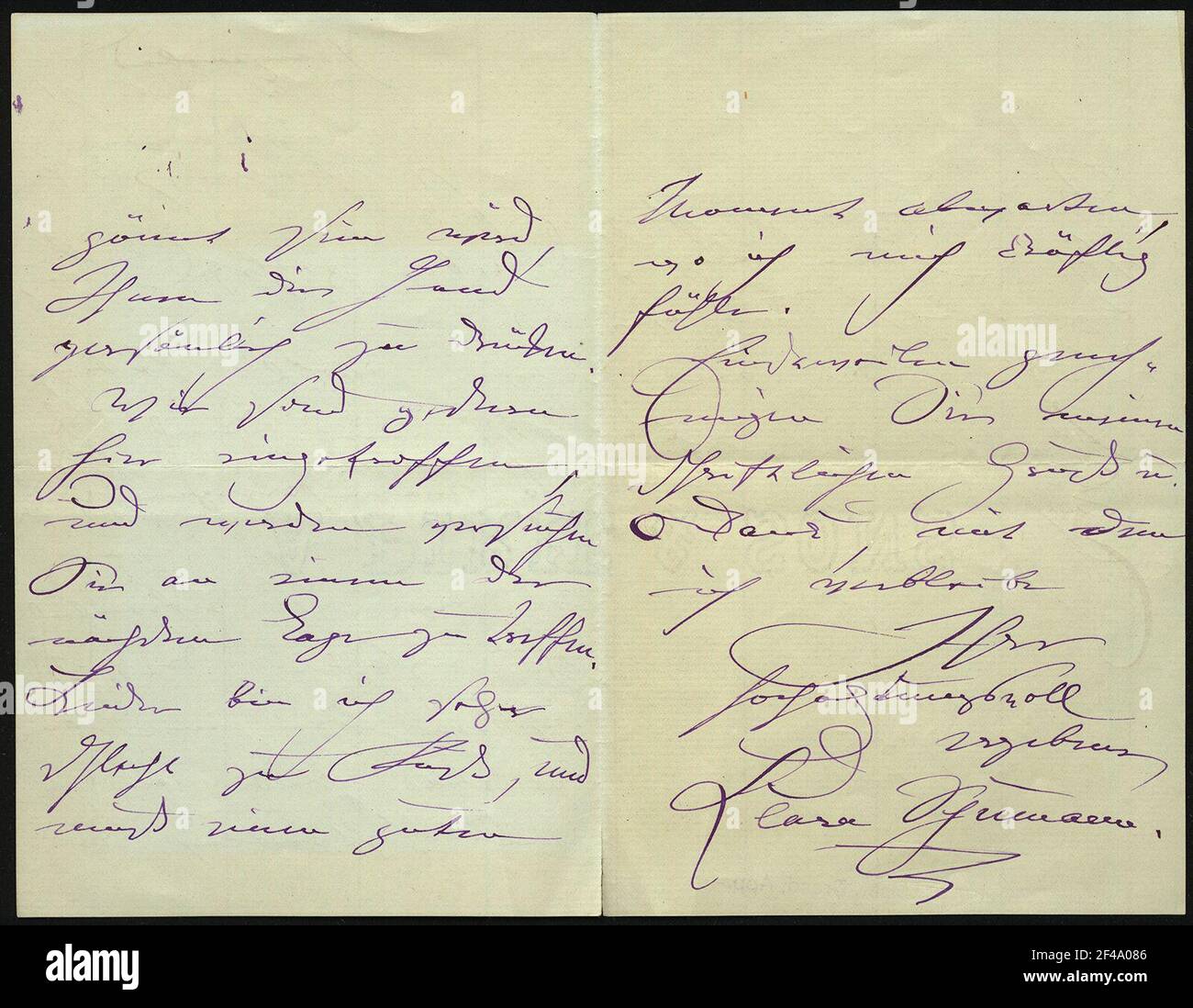 Letter from Clara Schumann to Ella of Lang Stock Photo - Alamy