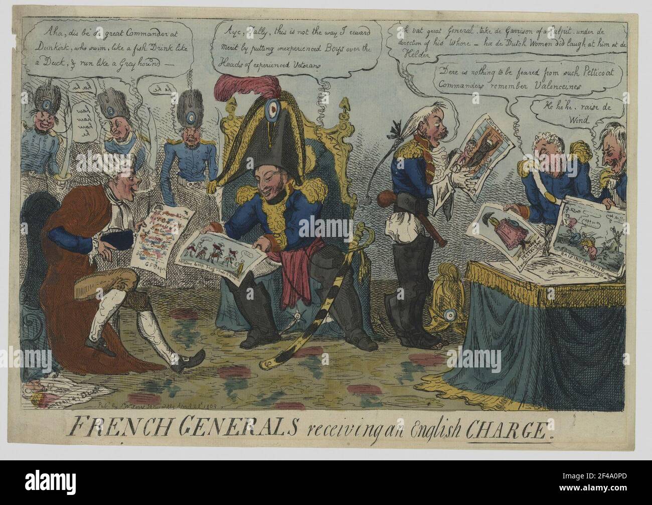 Napoleon and Talleyrand look at cartoons of Friedrich August, Duke of ...