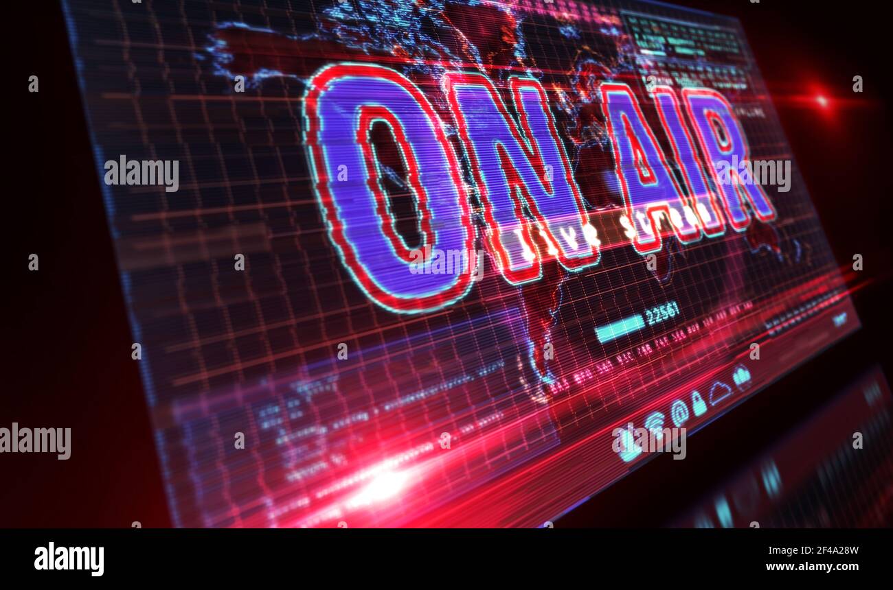 On Air on computer screen. Broadcast, media live stream and online ...