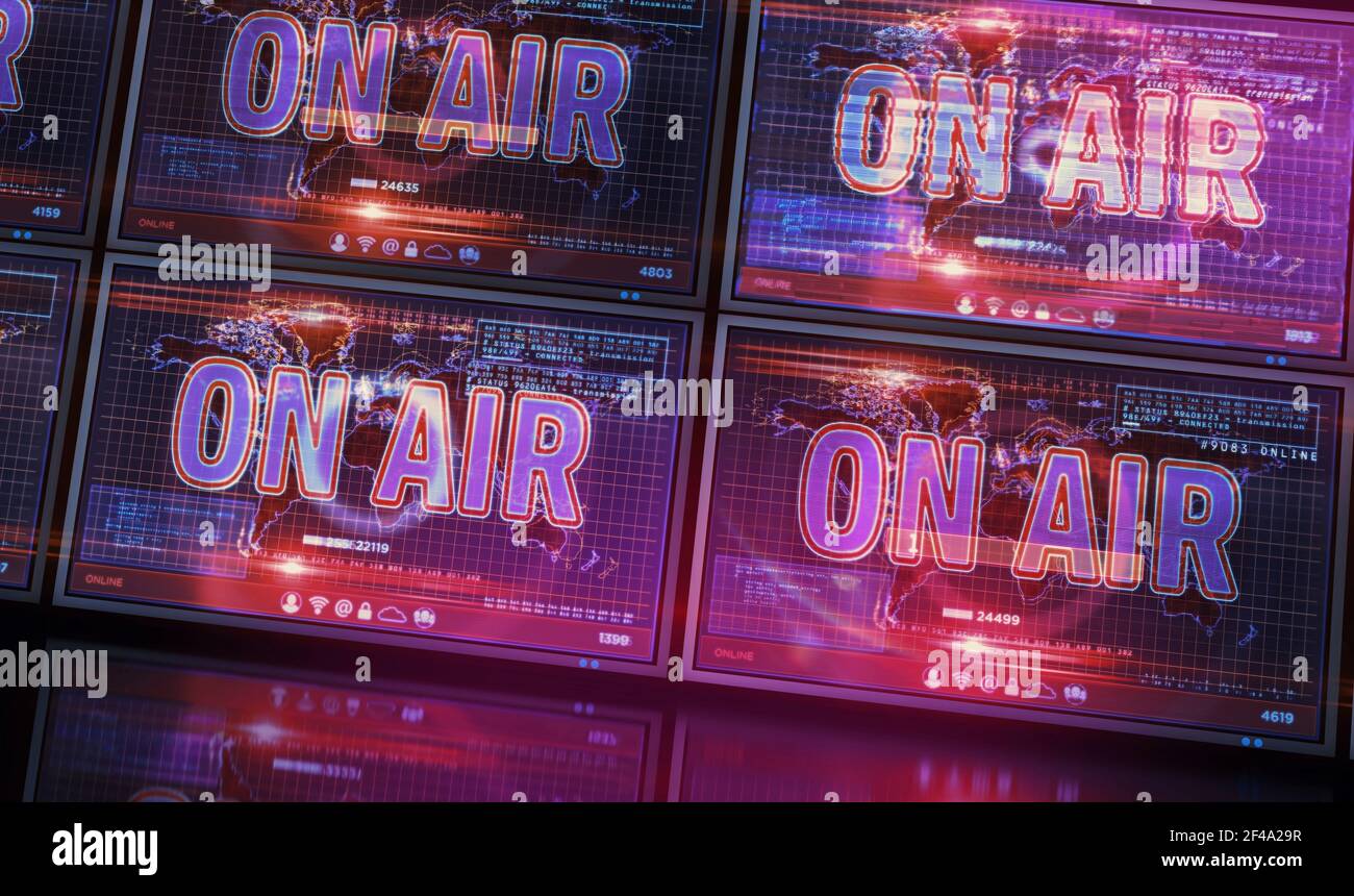 On Air on computer screen. Broadcast, media live stream and online ...
