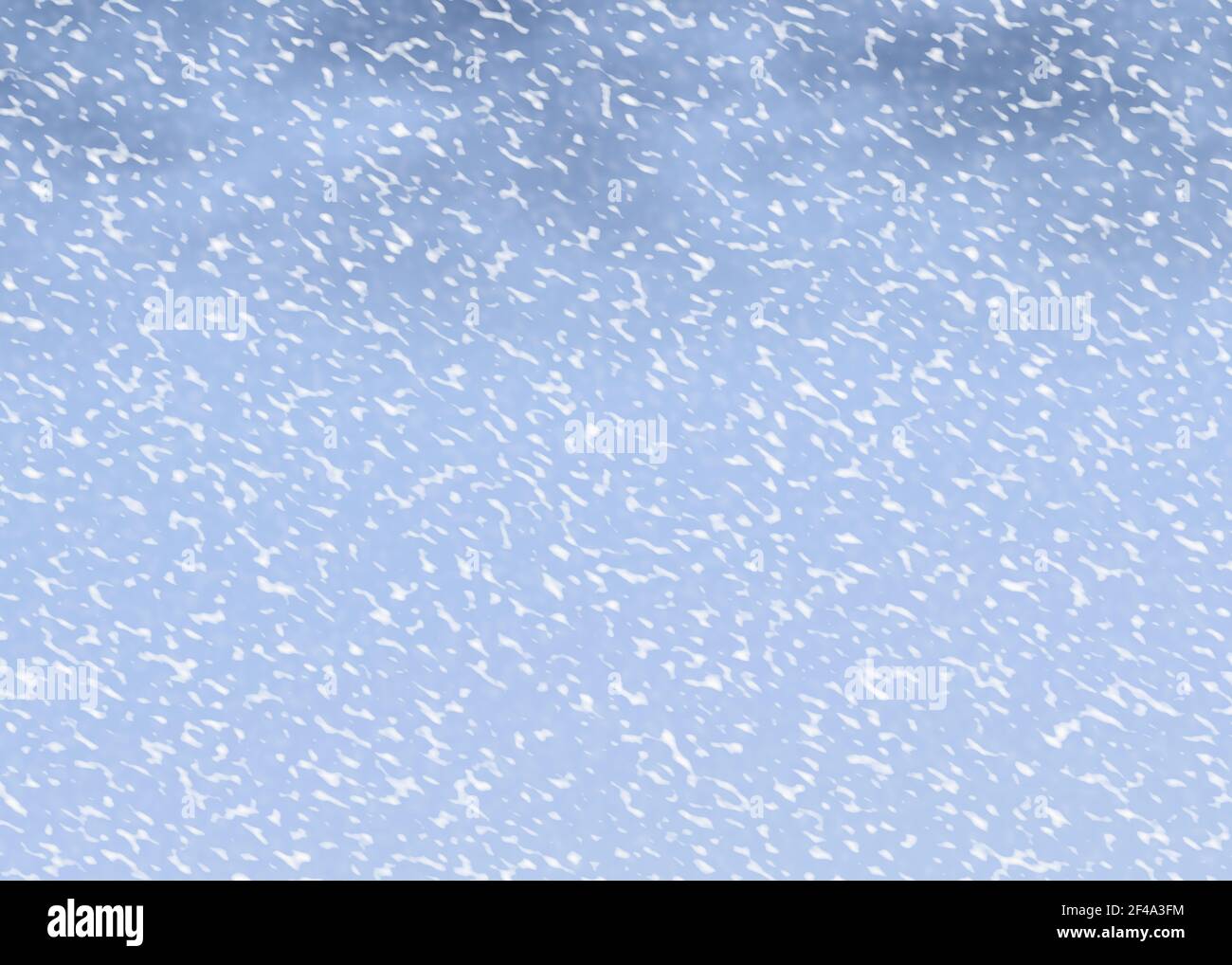 motion snowfall on a blue clouds sky backgrounds. Motion blur effect ...