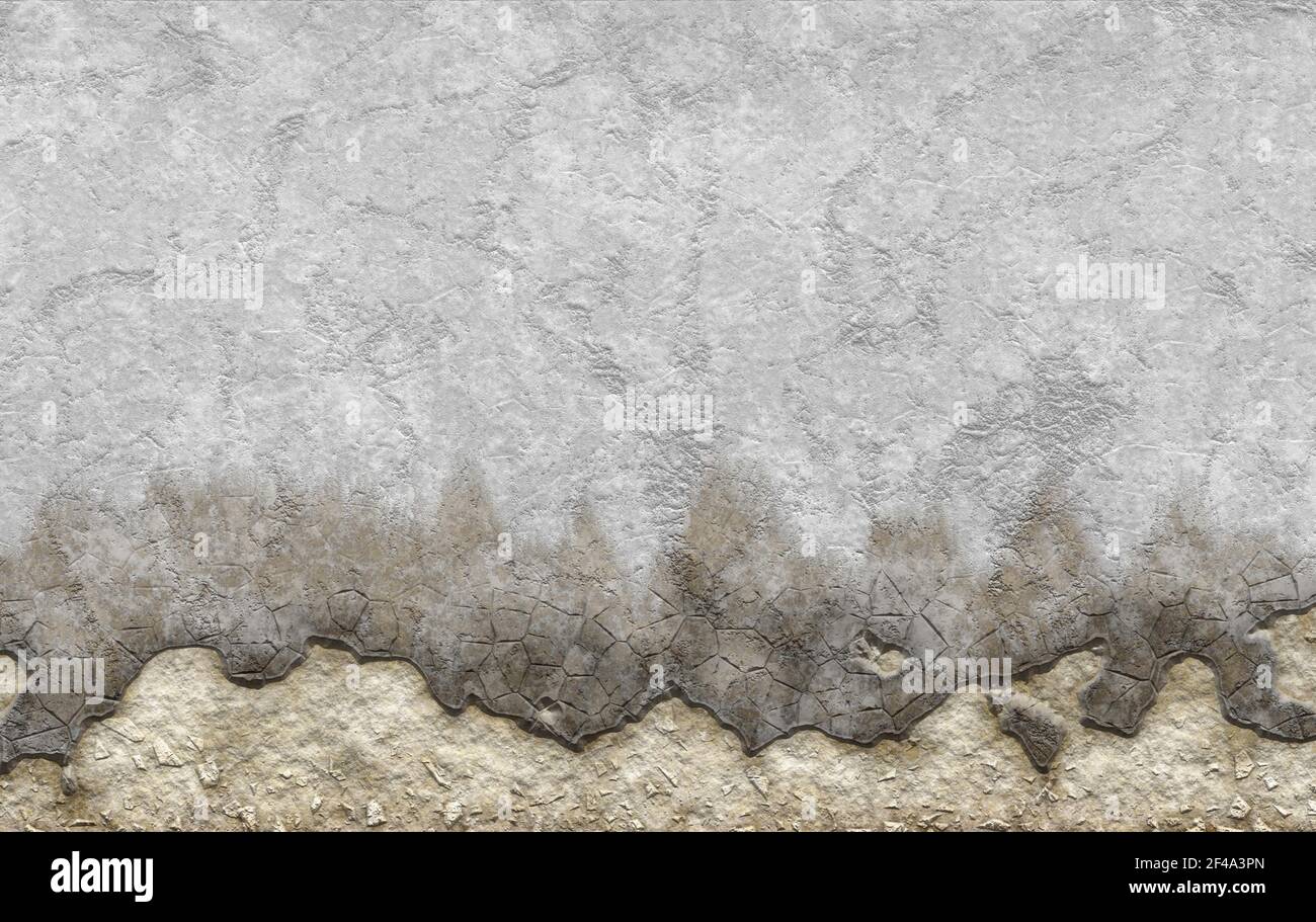 old white dyed plastered crumble texture of aged wall with copy space ...