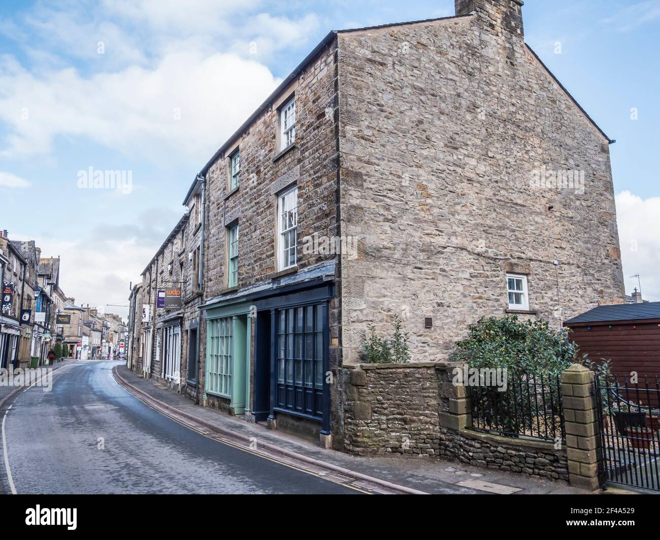 This is main street in the Victorian era south Cumbrian market town of ...