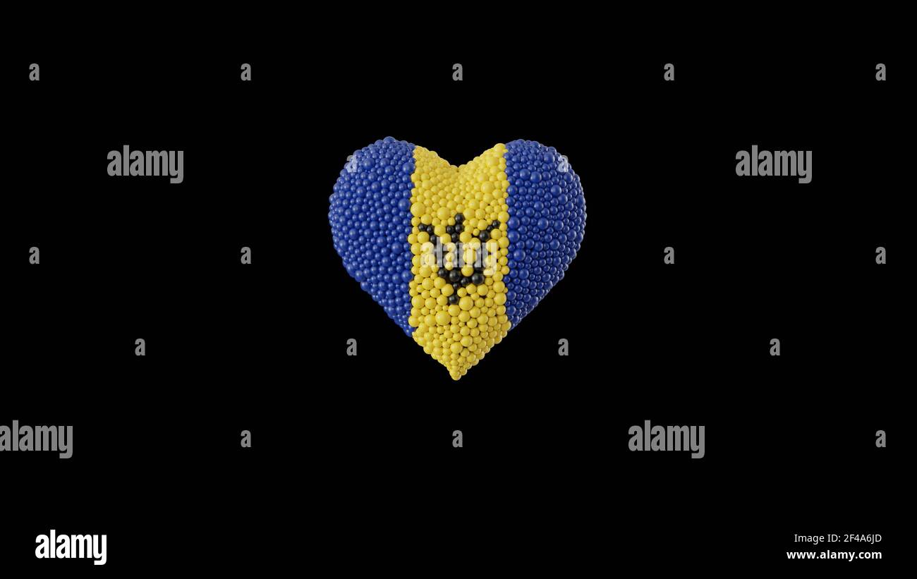 Barbados National Day. Independence Day. Heart shape made out of shiny ...