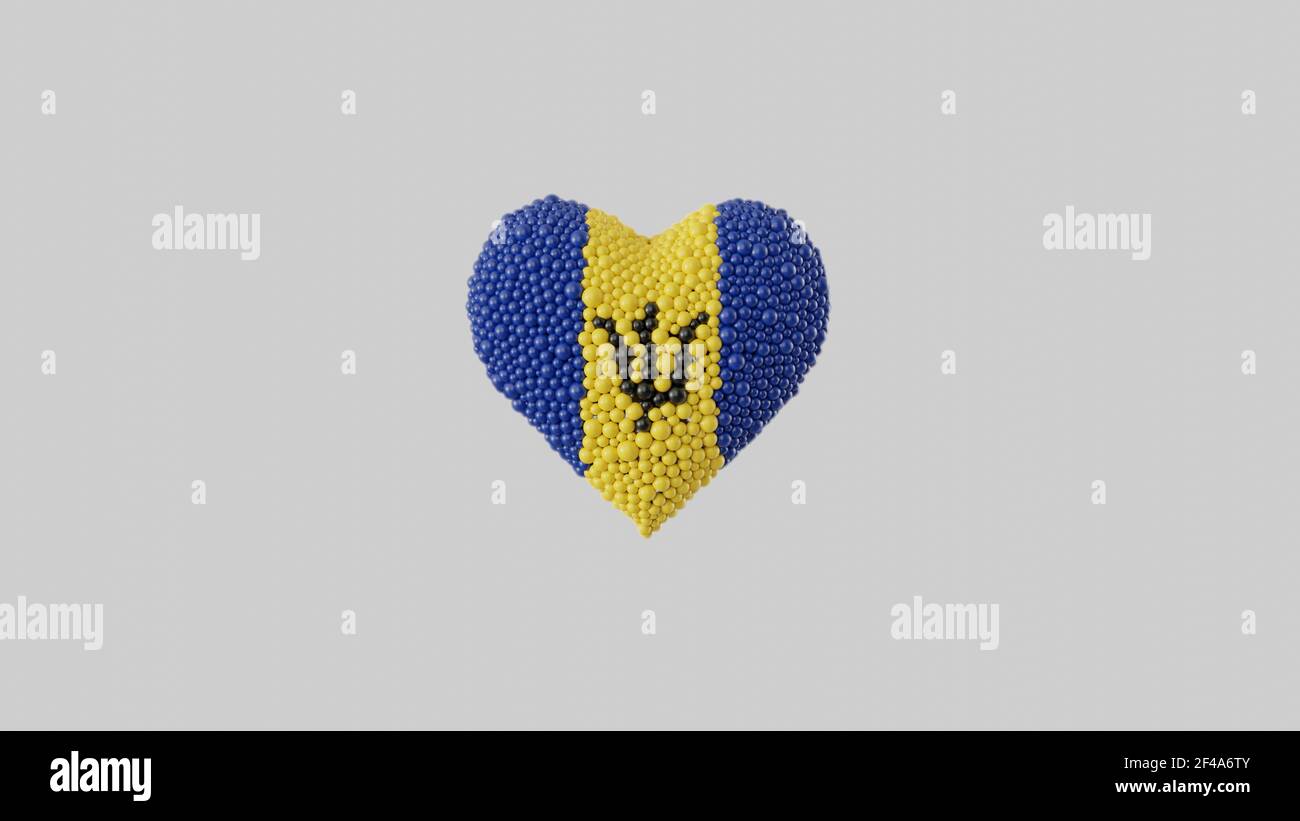 Barbados National Day. Independence Day. Heart shape made out of shiny ...