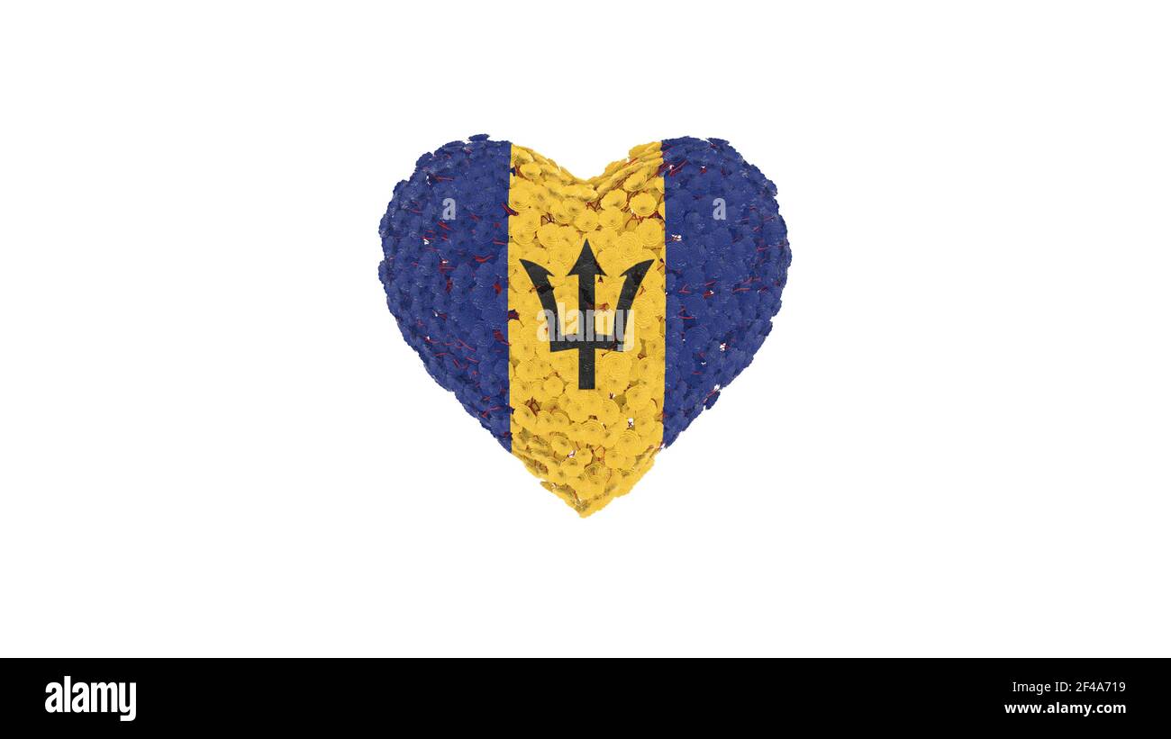 Barbados National Day. Independence Day. Heart shape made out of ...