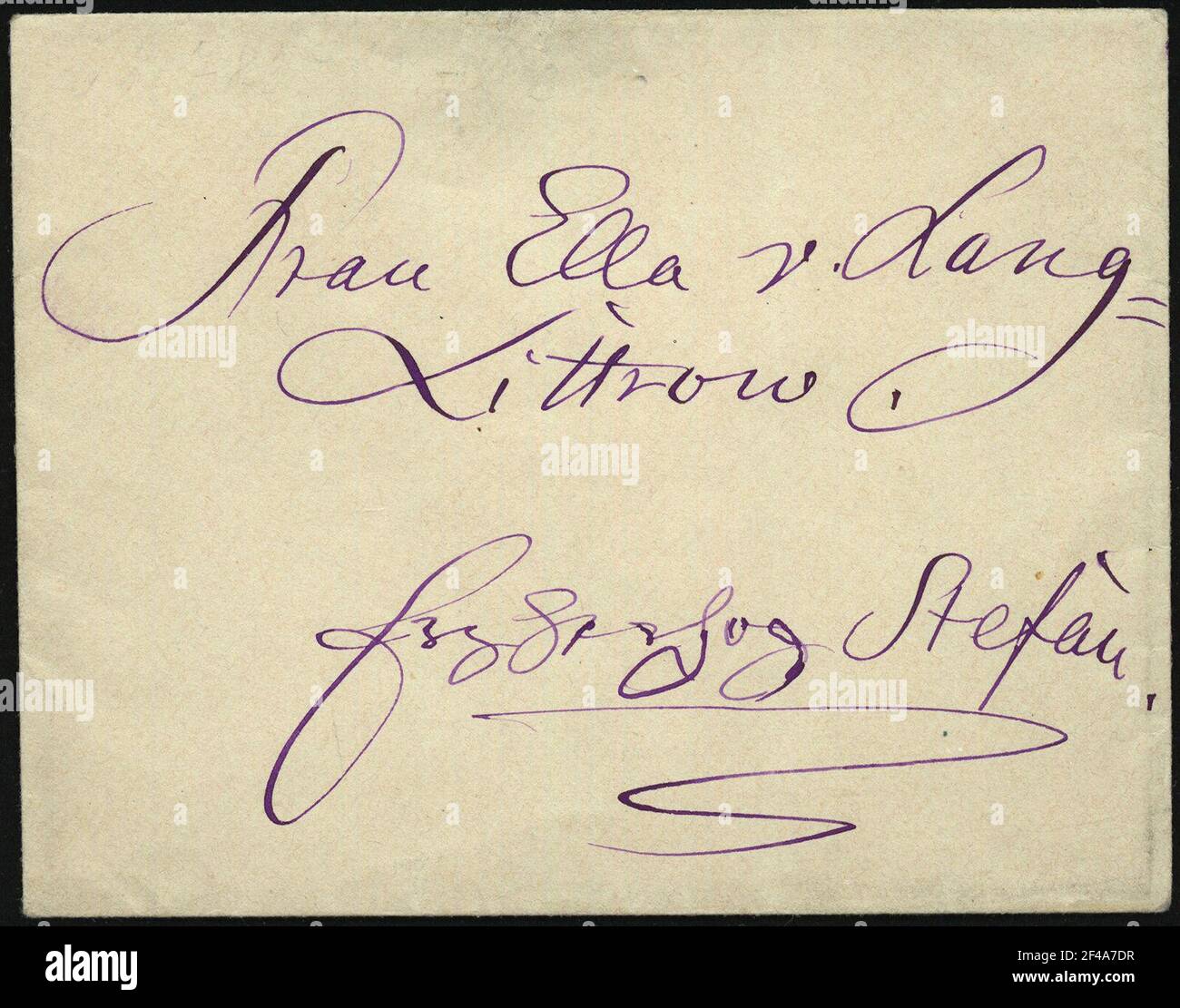 Letter from Clara Schumann to Ella of Lang Stock Photo - Alamy