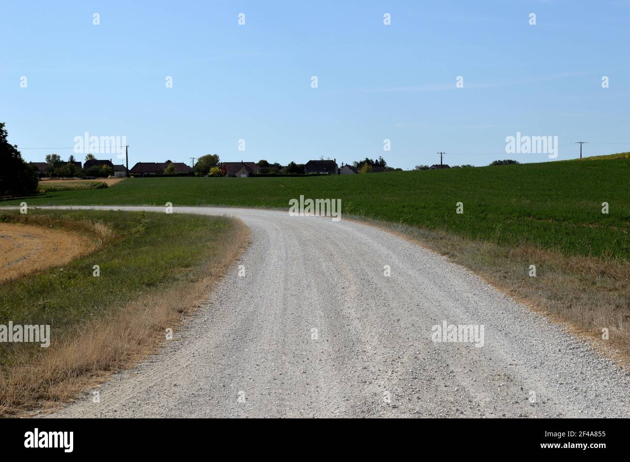 Open fields, farm tractors and agriculture in northern france, piney ...