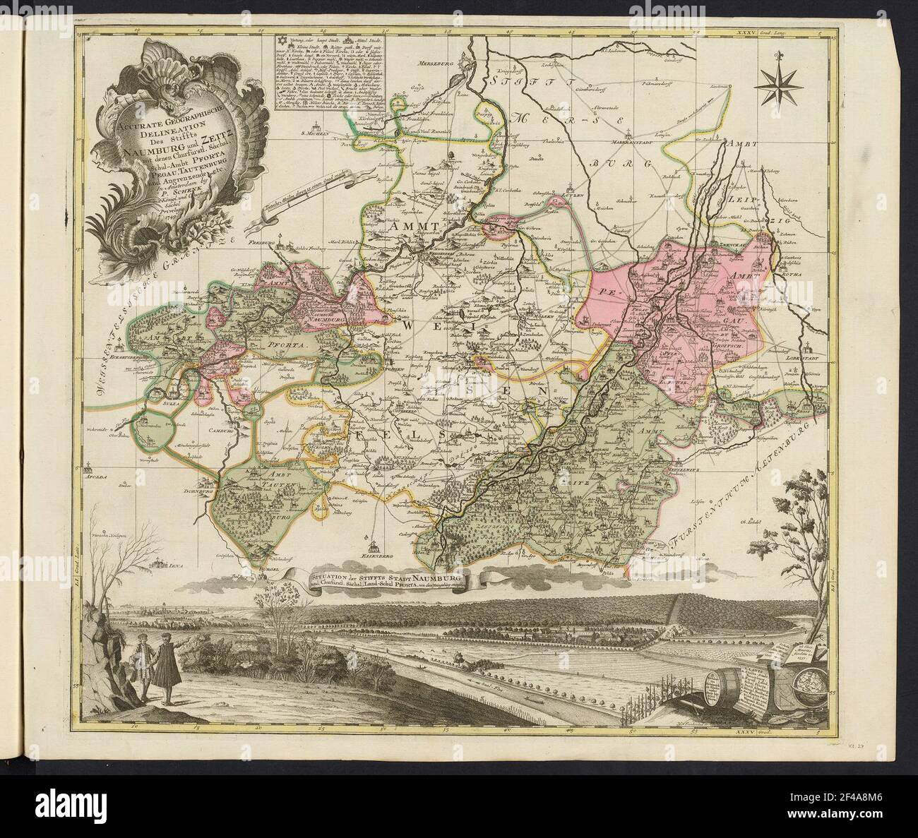 Kt. 27: Zürner, A. F.: Map of the Stift Naumburg and Zeitz with ...