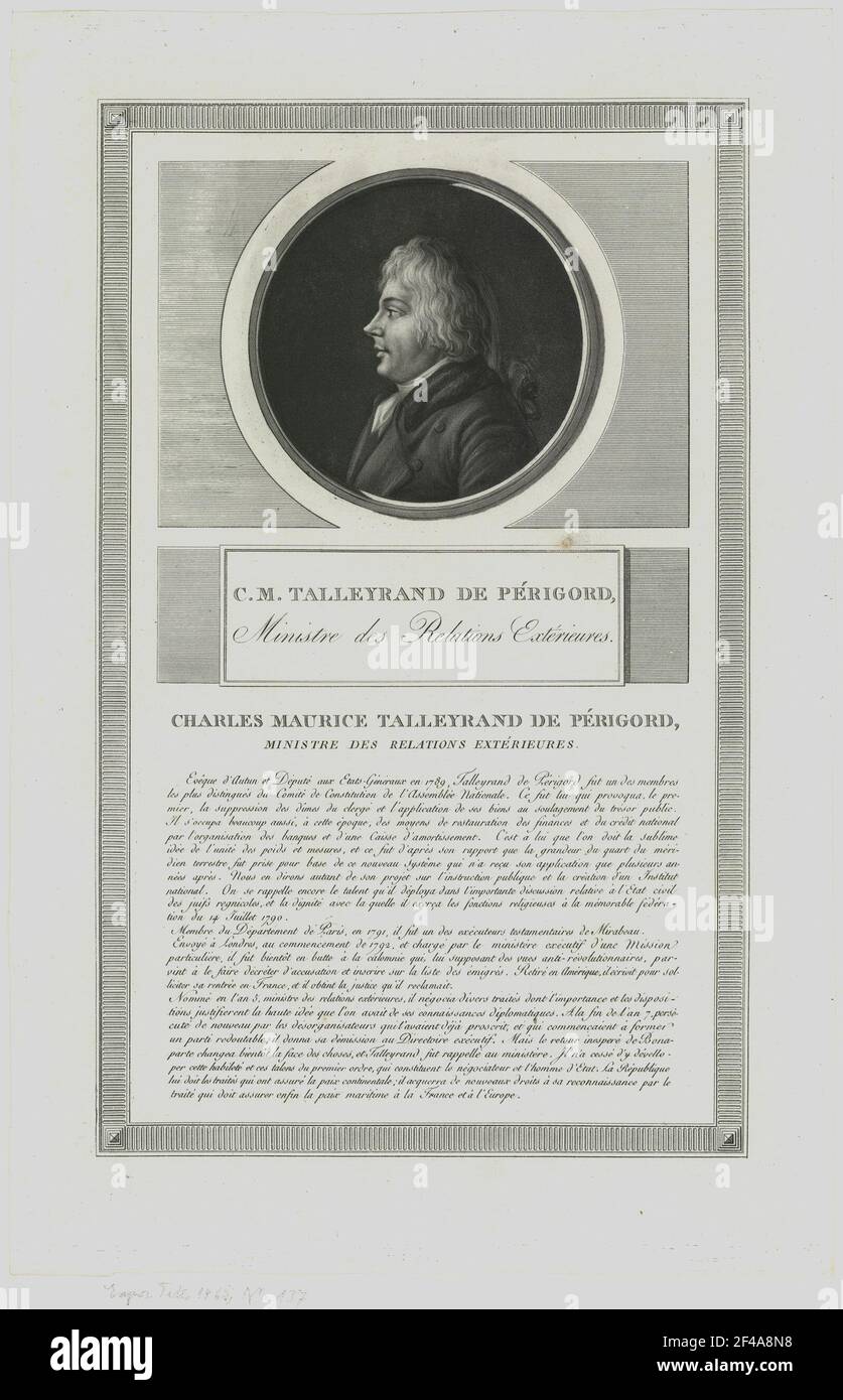 Portrait of Charles-Maurice de Talleyrand-Périgord Stock Photo - Alamy